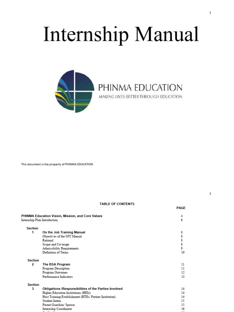 Internship Manual - For BSA | PDF | Accounting | Corporate Social ...