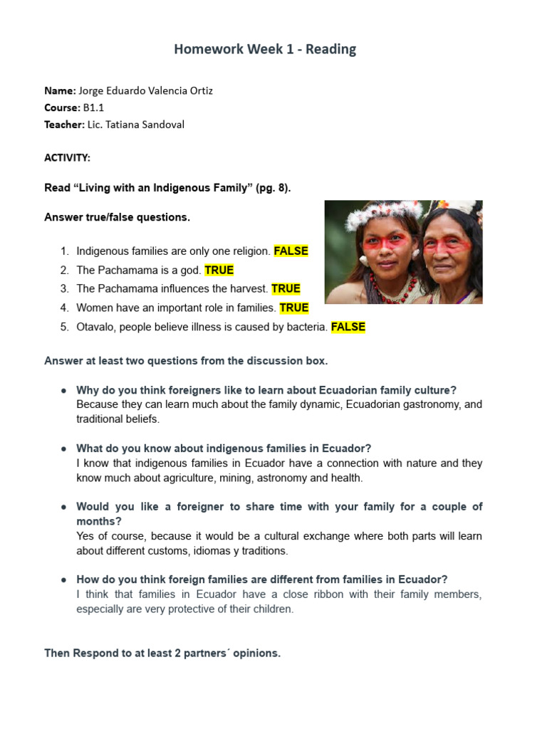 Homework Week 1 - Reading | PDF