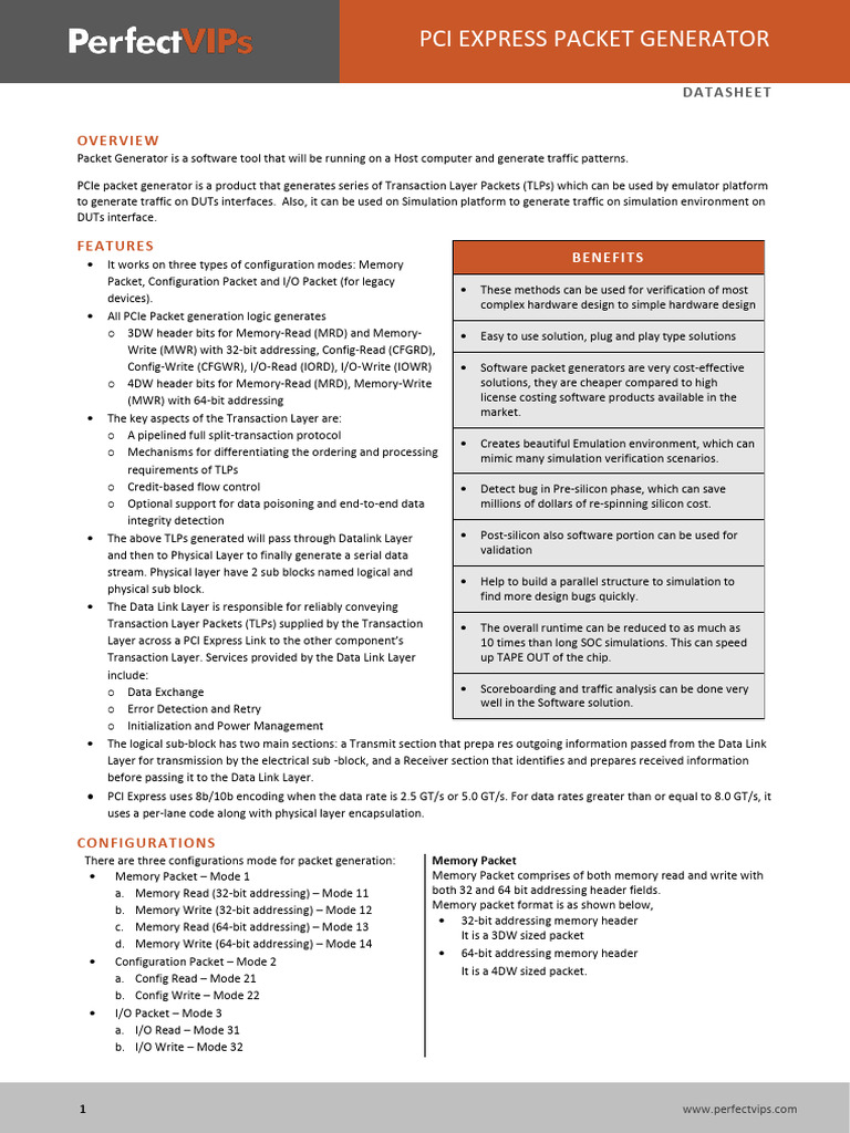 PCIe Packet Generator | Download Free PDF | Network Packet ...