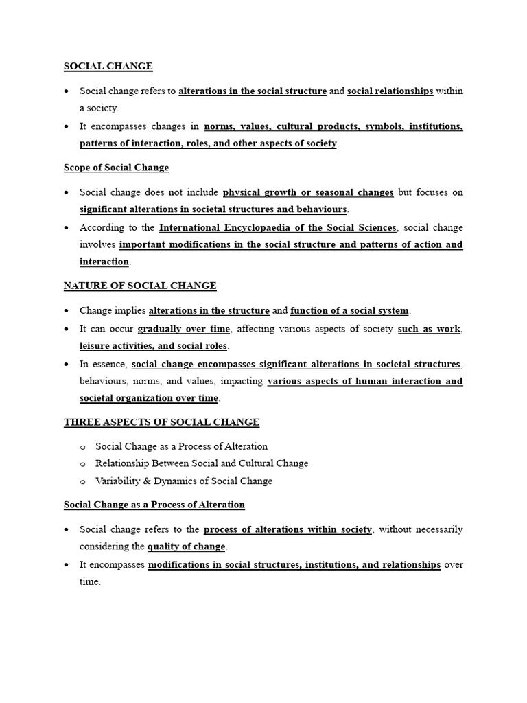 Social Change | PDF | Society | Sociology