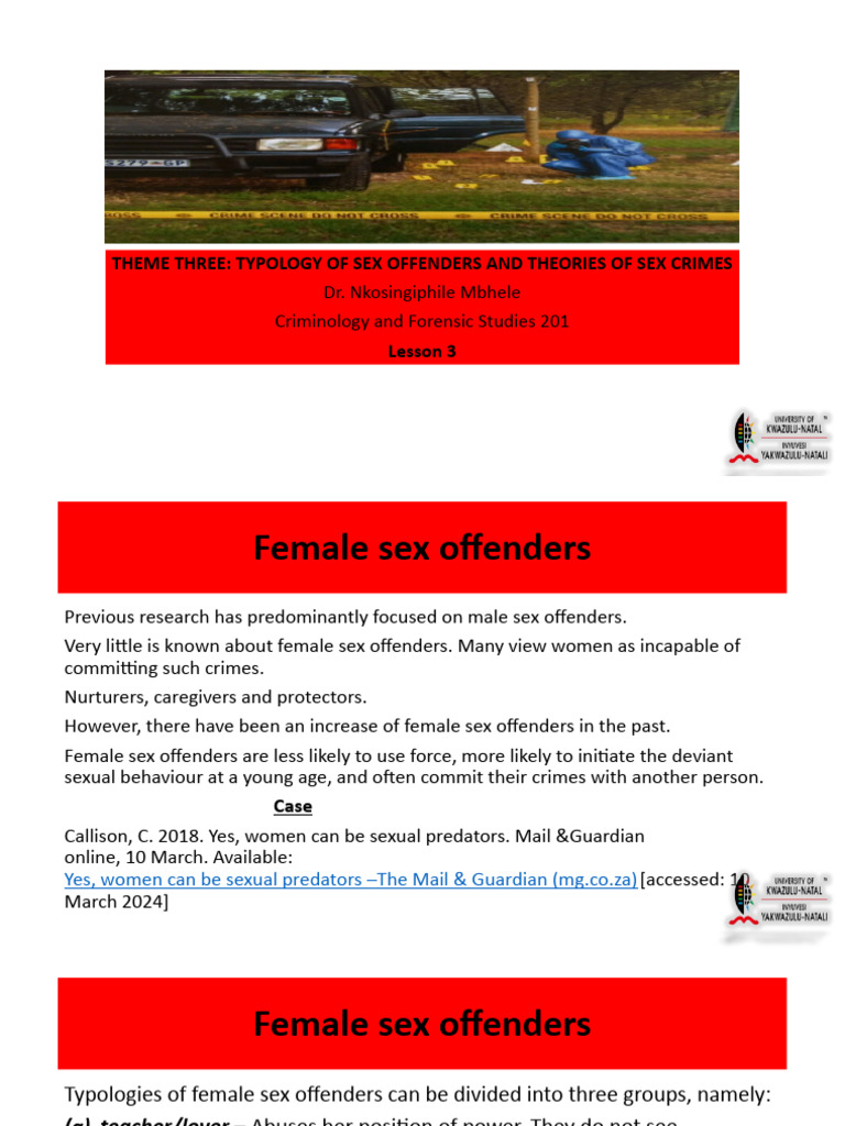 Female Sex Offenders: Typologies & Theories | PDF | Crimes | Crime ...
