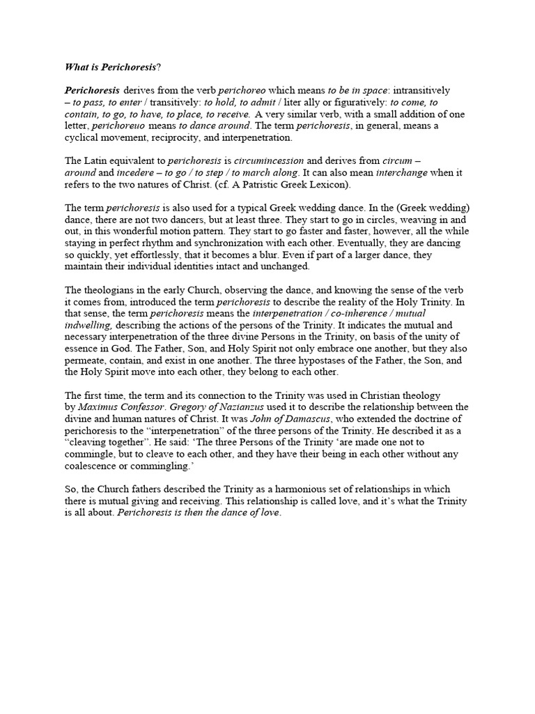 What Is Perichoresis | Download Free PDF | Trinity | Religious Belief ...