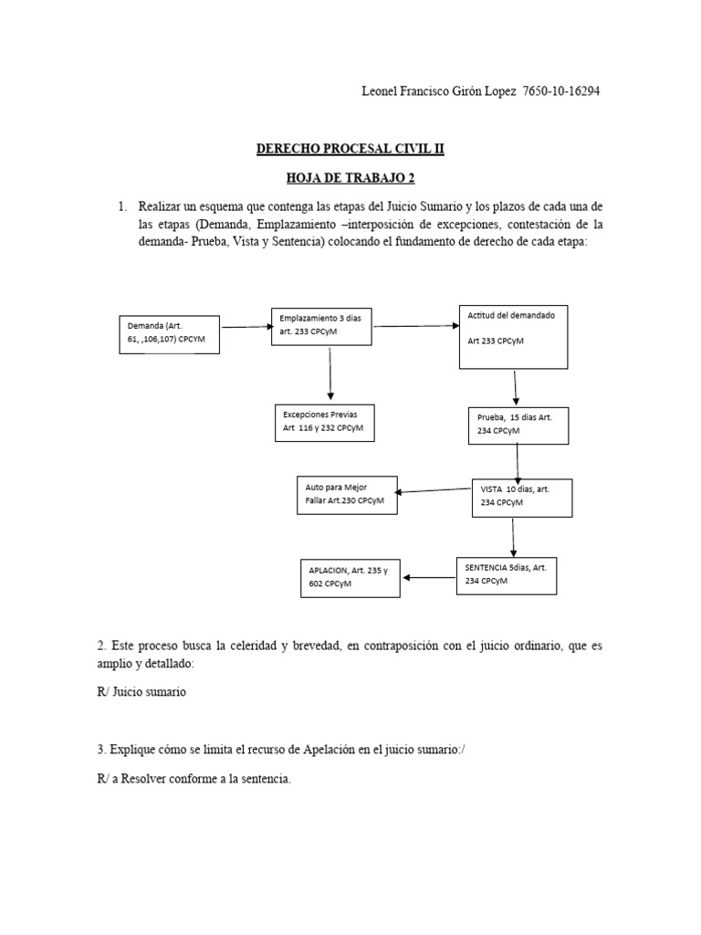 Etapas y Recursos del Juicio Sumario | PDF | Ley común | Separación de ...