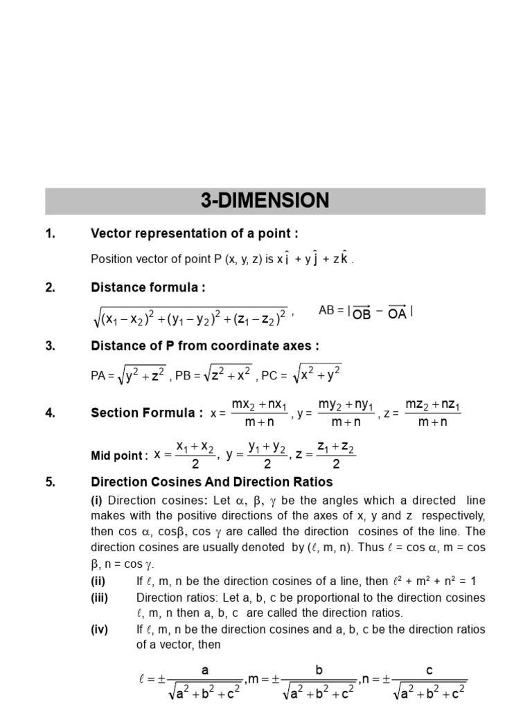 3 Dimension | PDF | Euclidean Vector | Mathematical Objects