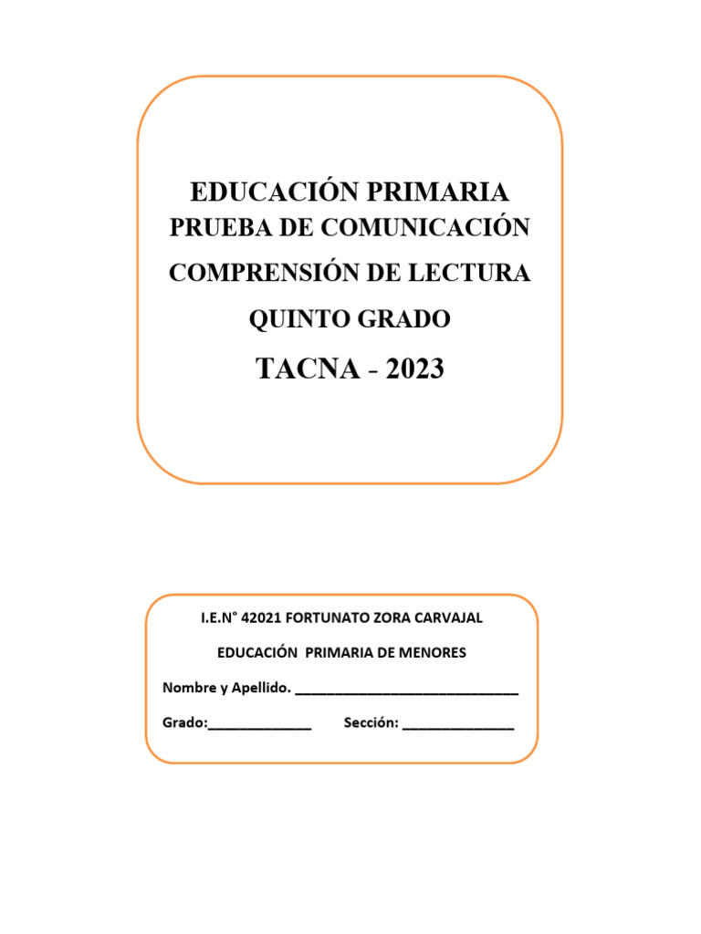 Prueba de Comunicación: Comprensión Lectura 5to Grado | PDF | Prometeo | Maíz
