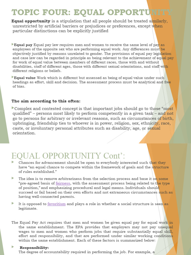 Equal Opportunity and Pay Equity Guide | PDF | Equal Opportunity ...
