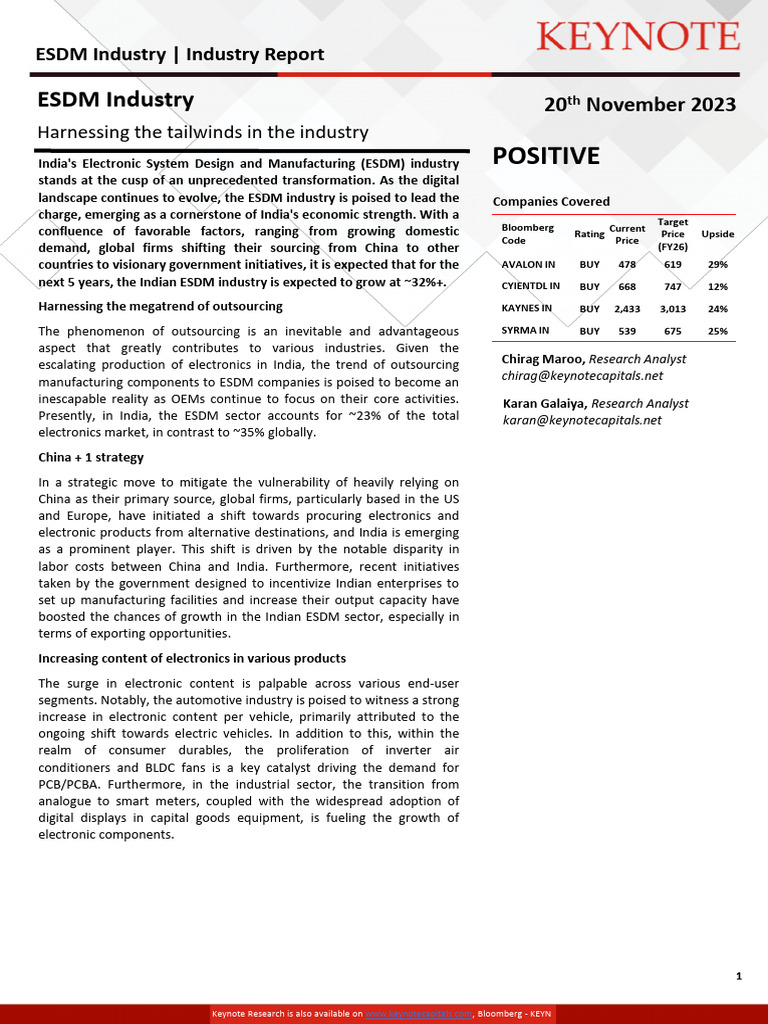 Industry Report ESDM Industry | Download Free PDF | Printed Circuit Board | Gross Domestic Product