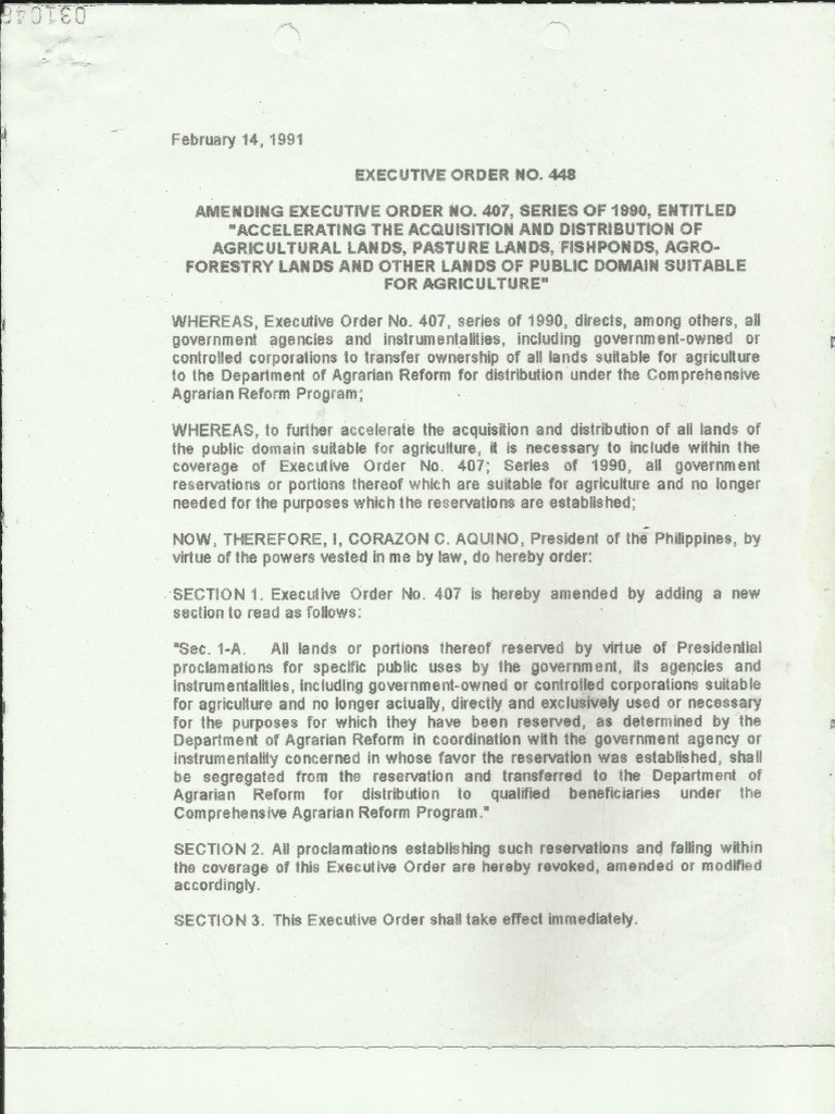 EO No. 448 S. 1991 | PDF