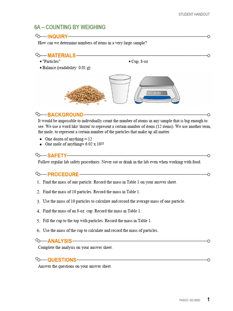 6A Counting by Weighing | PDF