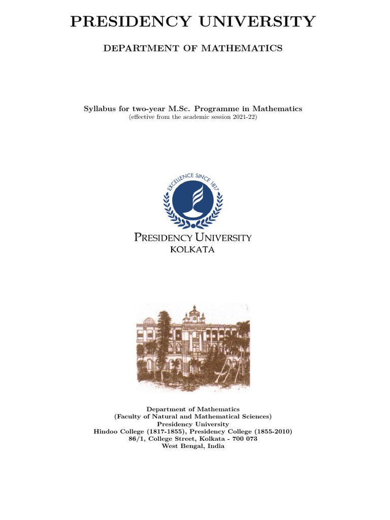 M.Sc. Mathematics Syllabus Overview | PDF | Complex Analysis | Partial ...