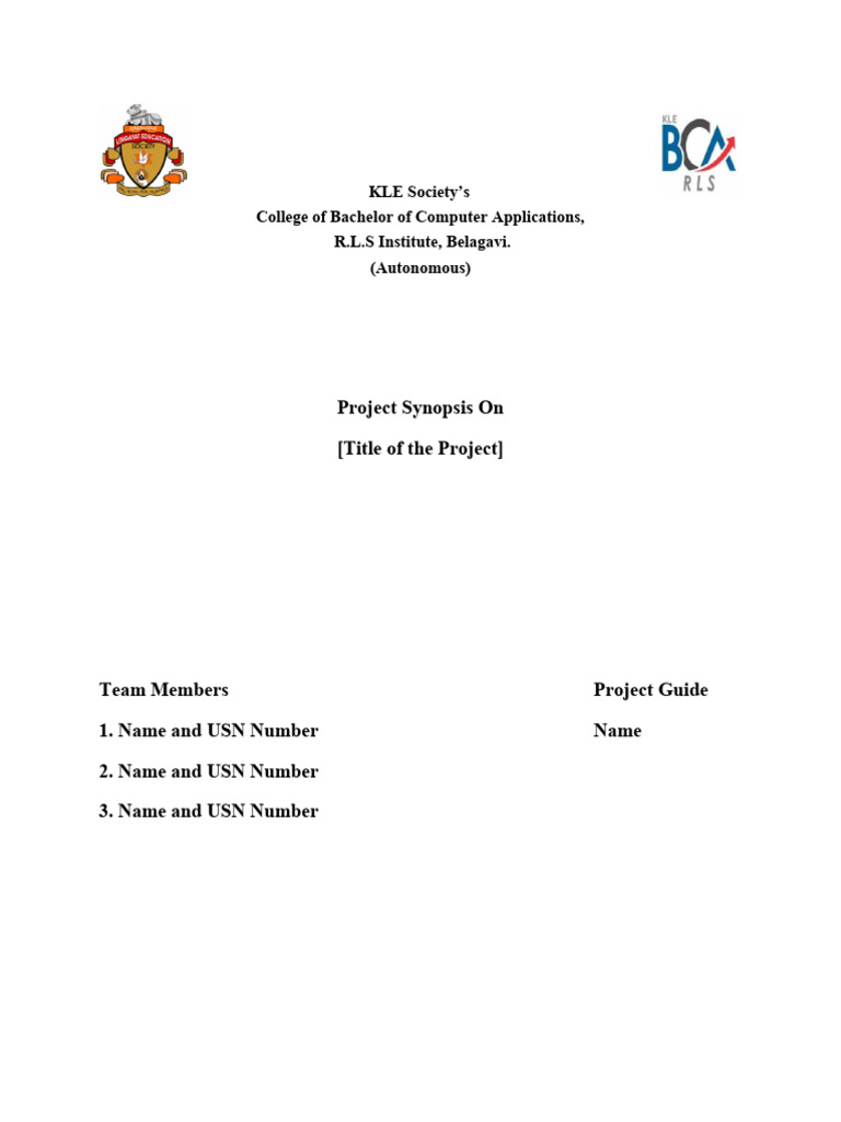 Project Synopsis Format Guide | PDF