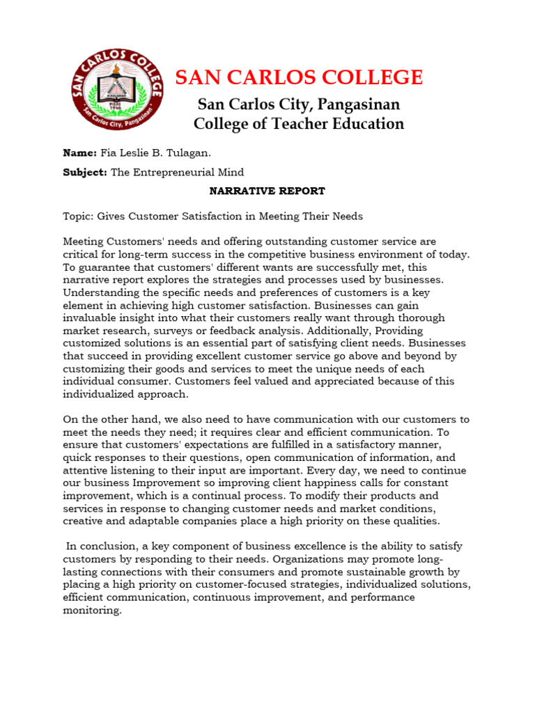 Narrative Report in Entrep | PDF | Business