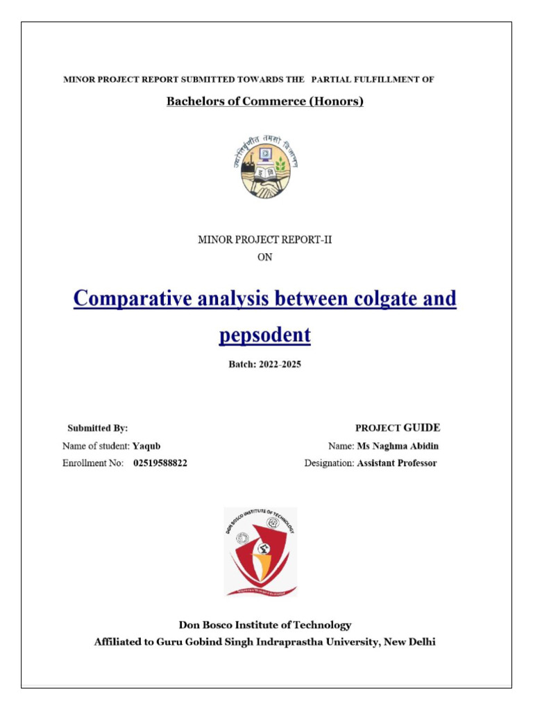 Colgate vs. Pepsodent Analysis Report | PDF | Oral Hygiene | Brand