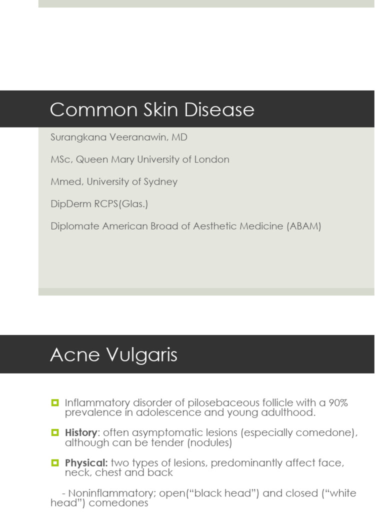 3 Lecture Common Skin Disease 2019 | PDF | Melanoma | Psoriasis