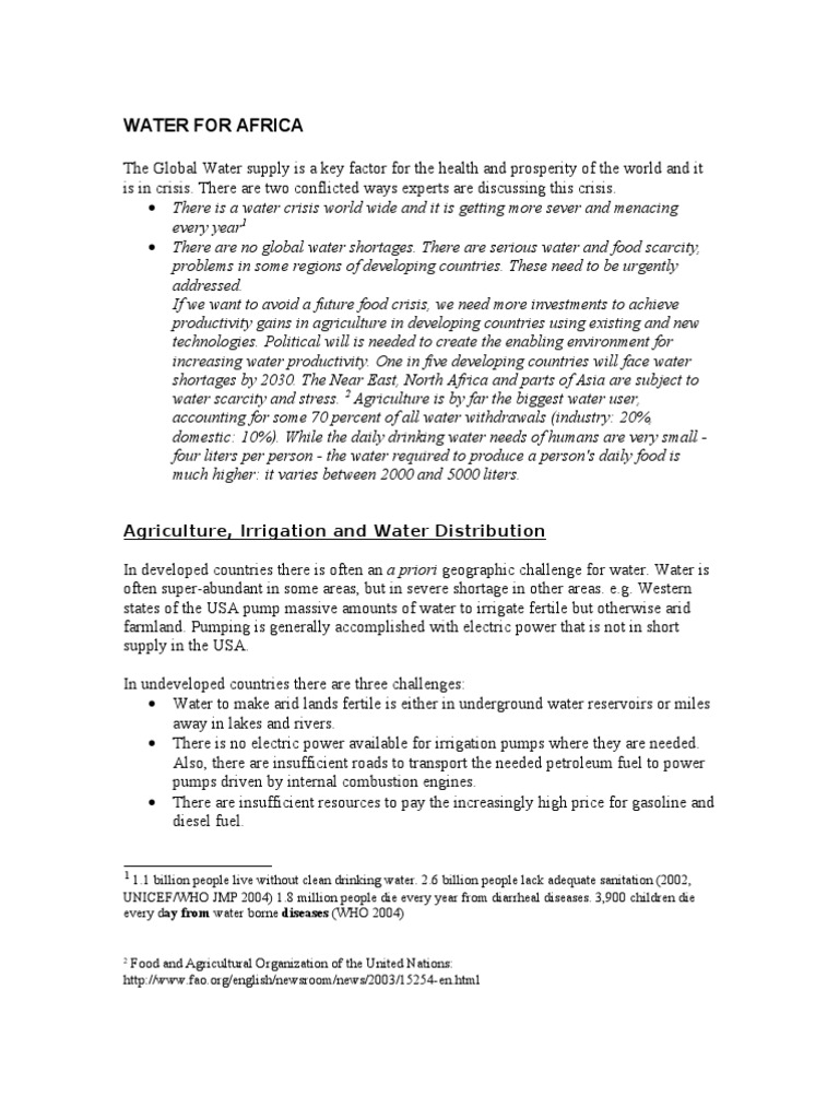 Water Fir Africa | PDF | Water Scarcity | Water