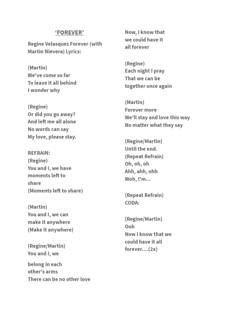 Forever Song | PDF