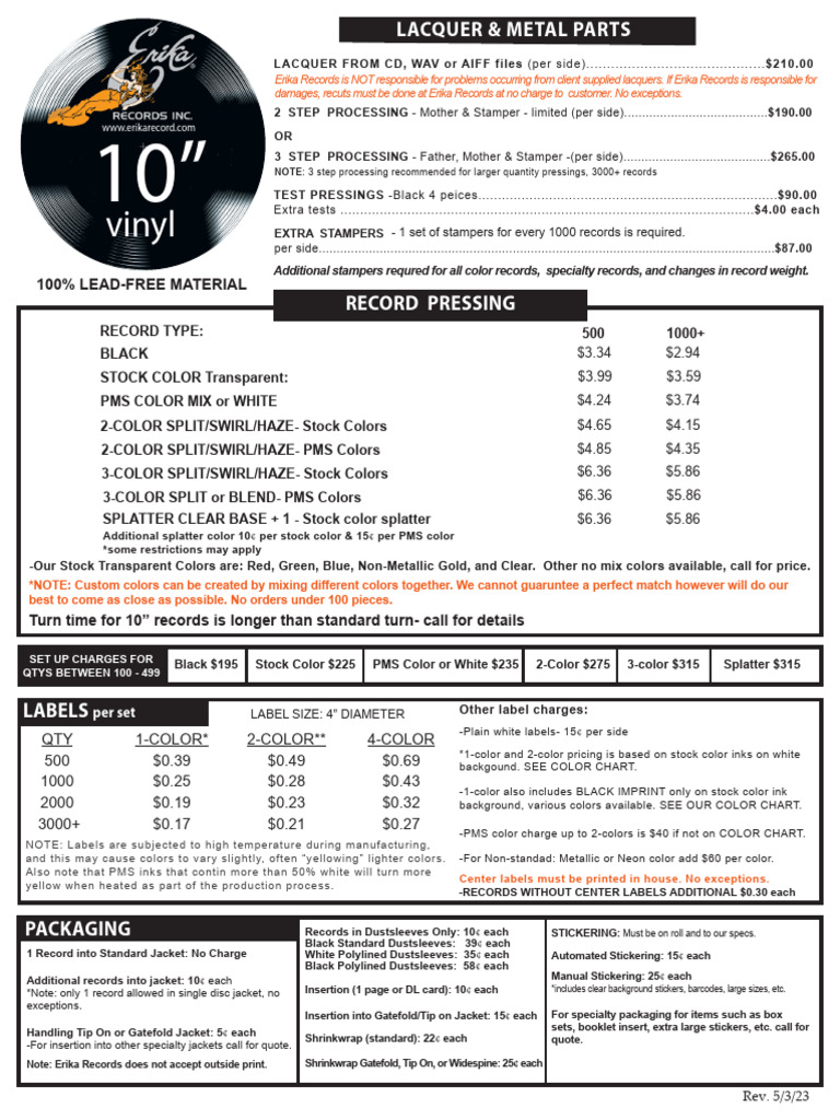 10in Vinyl Record and Jacket | PDF | Graphic Design