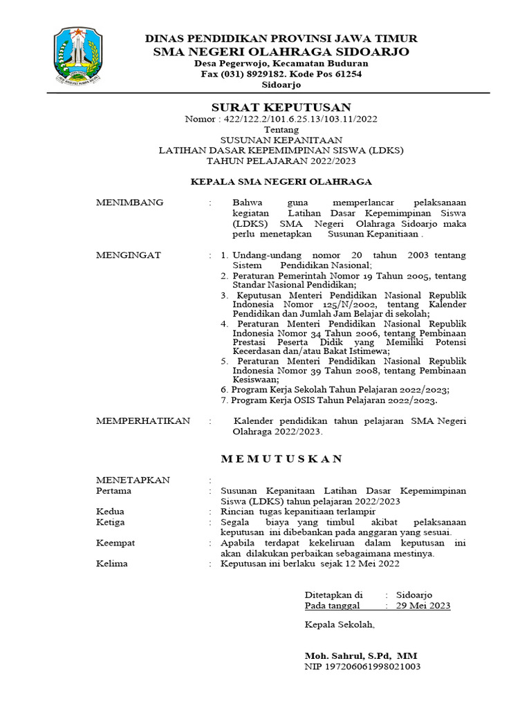 SK Panitia LDKS | PDF