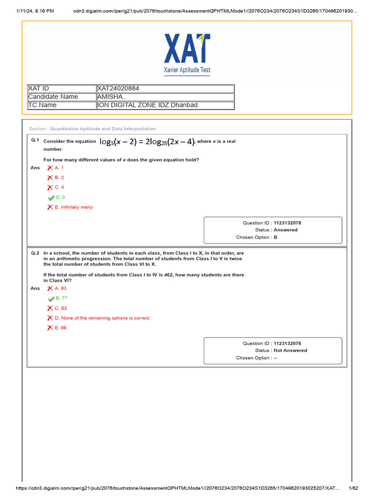 Xat Response Sheet | PDF | Triangle | Area