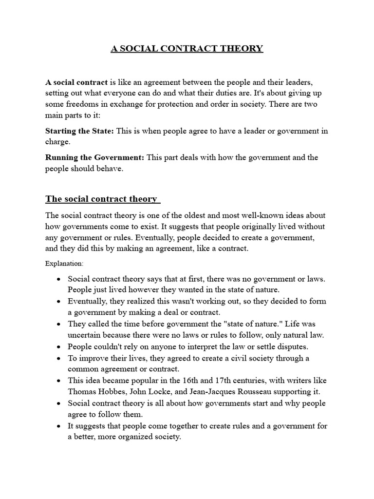 Understanding Social Contract Theory | PDF | John Stuart Mill ...