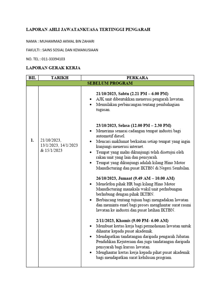 LAPORAN PENGARAH PROGRAM - Signed | PDF
