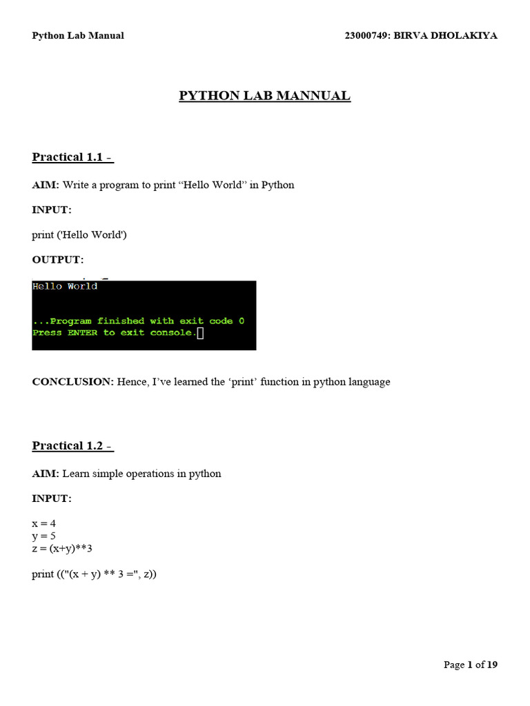 Python Lab Manual | PDF | Parameter (Computer Programming) | Discrete ... Python Lab Manual | PDF | Parameter (Computer Programming) | Discrete ...