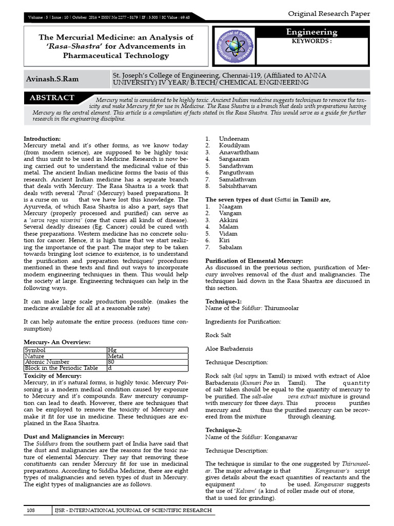 Navapashanam Chemical Composition | Download Free PDF | Mercury (Element) | Sulfur