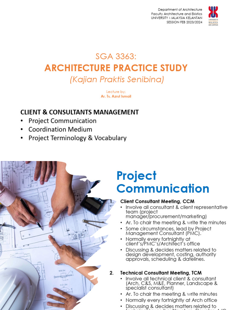 W7 Arch Prac Client Consultants Management | PDF | Project Management ...