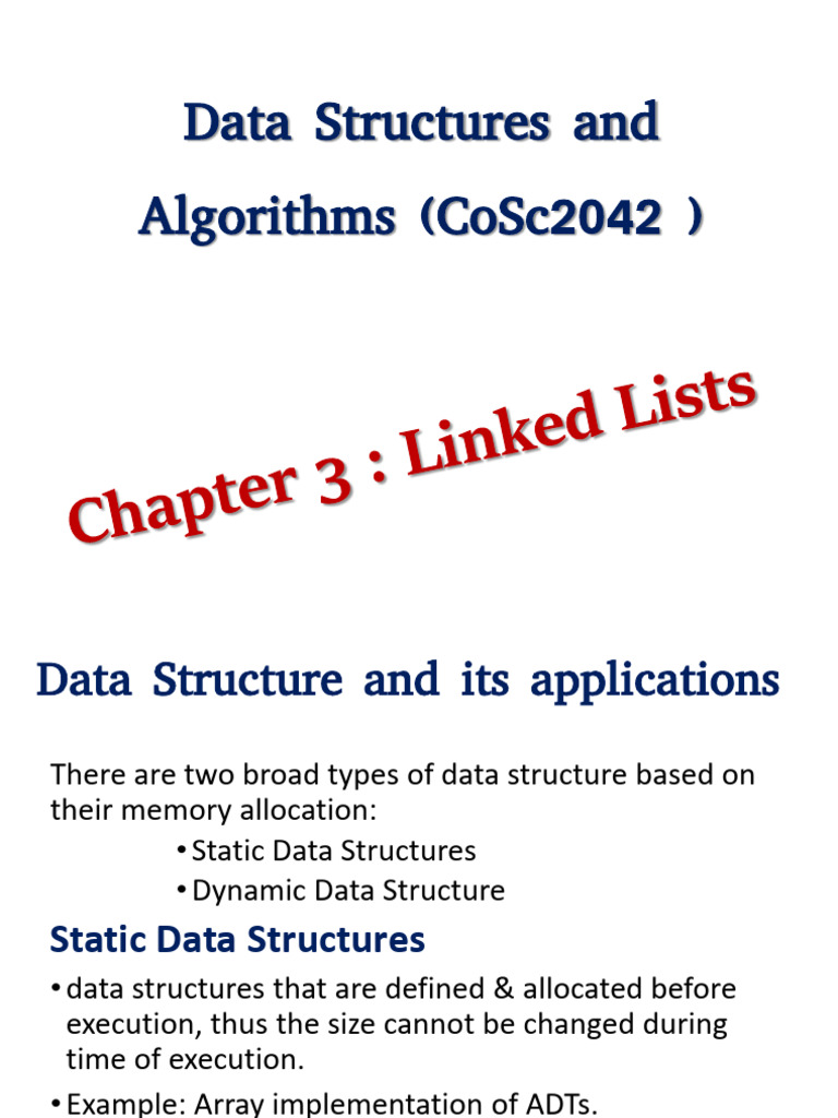 Data Structures: Static & Dynamic Types | PDF | Pointer (Computer Programming) | Data Structure