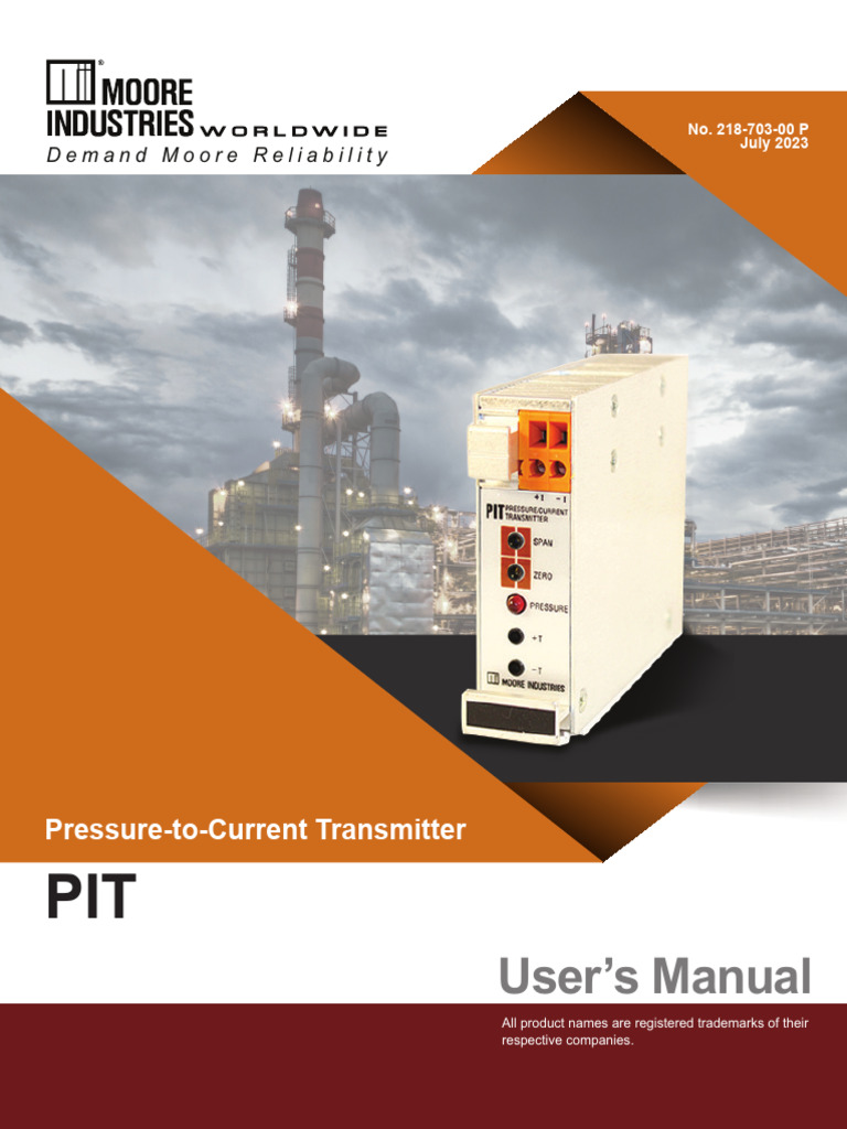 PIT Installation Manual Moore Industries | PDF | Calibration ...