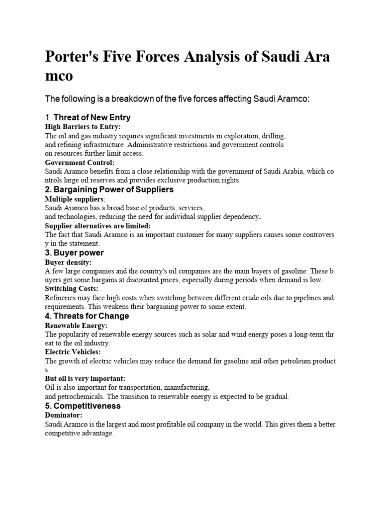 Five Forces Model | PDF | Petroleum | Economies