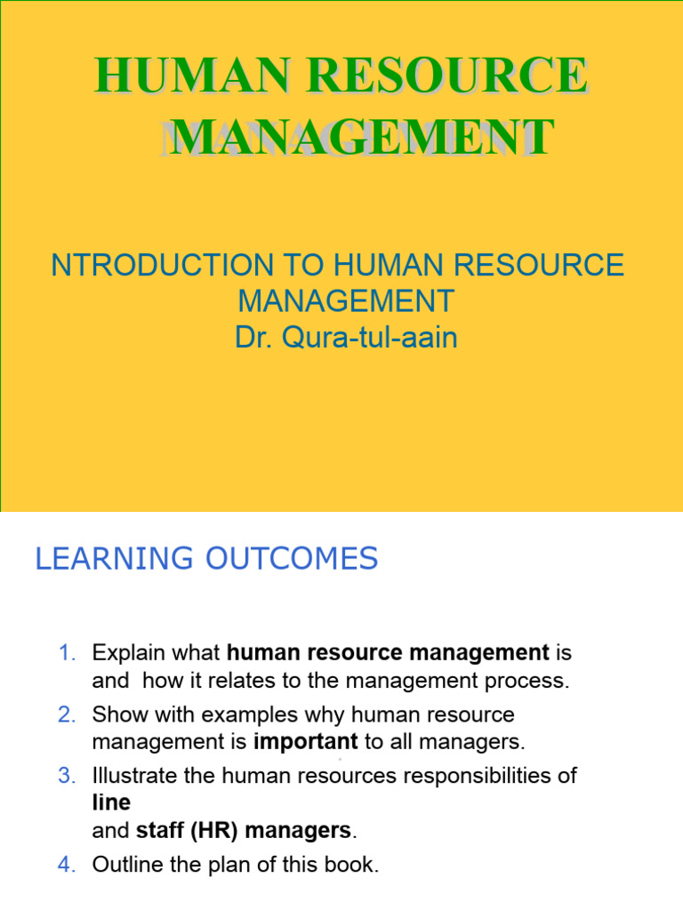 Introduction To Human Resource Management | PDF | Human Resource ...