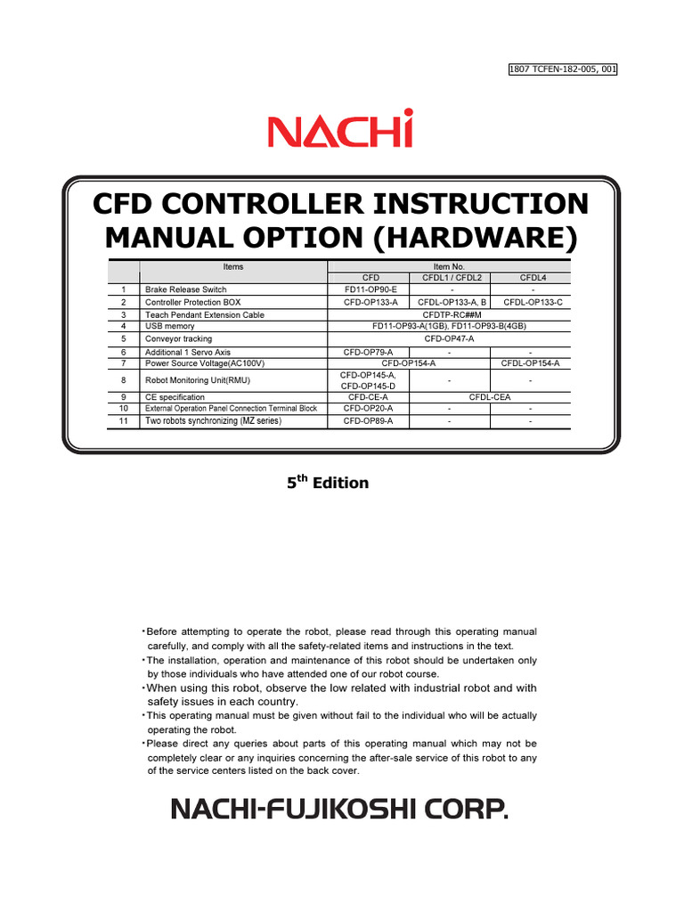 TCFEN-182-005 CFD CFDL Option Hardware | PDF | Electrical Connector | Power Supply
