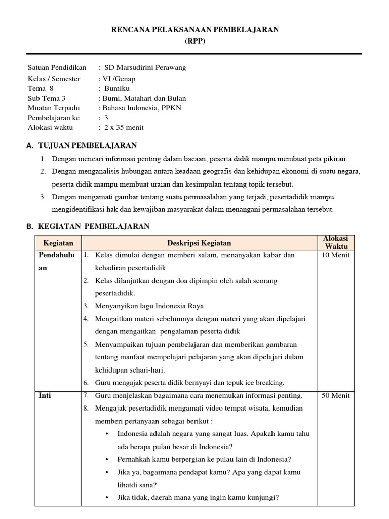 Rencana Pelaksanaan Pembelajaran K13 | PDF | Karier & Perkembangan