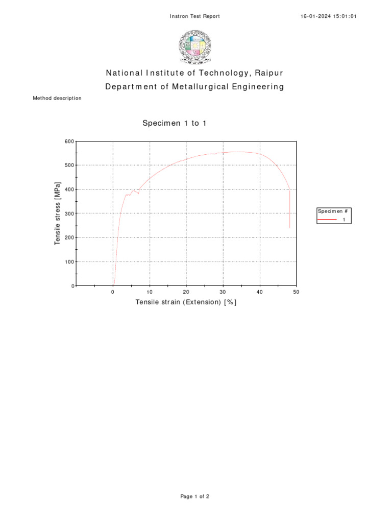 Metallurgical Tensile Test Report | PDF | Ultimate Tensile Strength ...