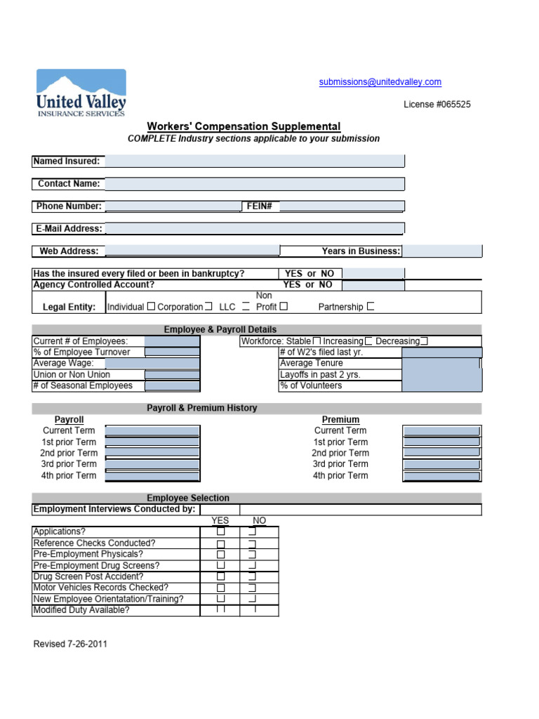 WC-Supplemental Fillable | PDF | Employment | Cattle