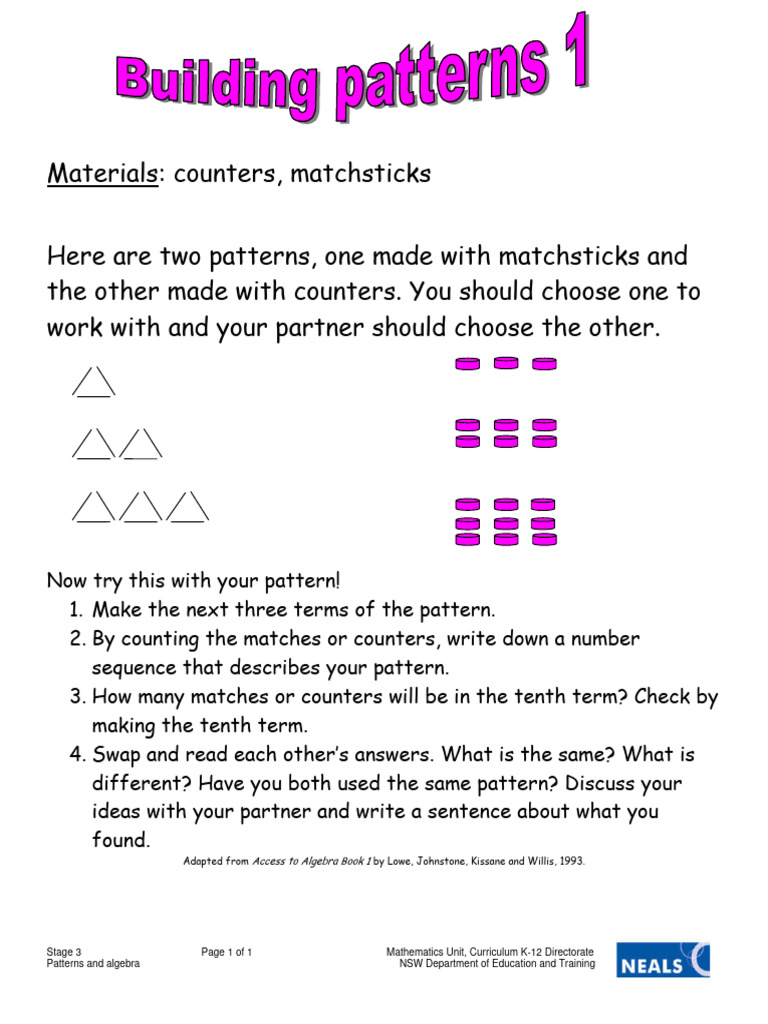 Pattern 1 | PDF | Language Arts & Discipline