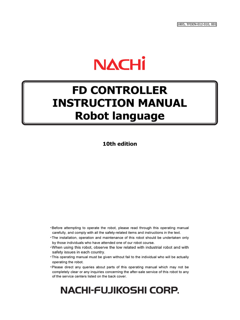 Tfden 012 010 Robot Language Pdf Programming Computer Program 