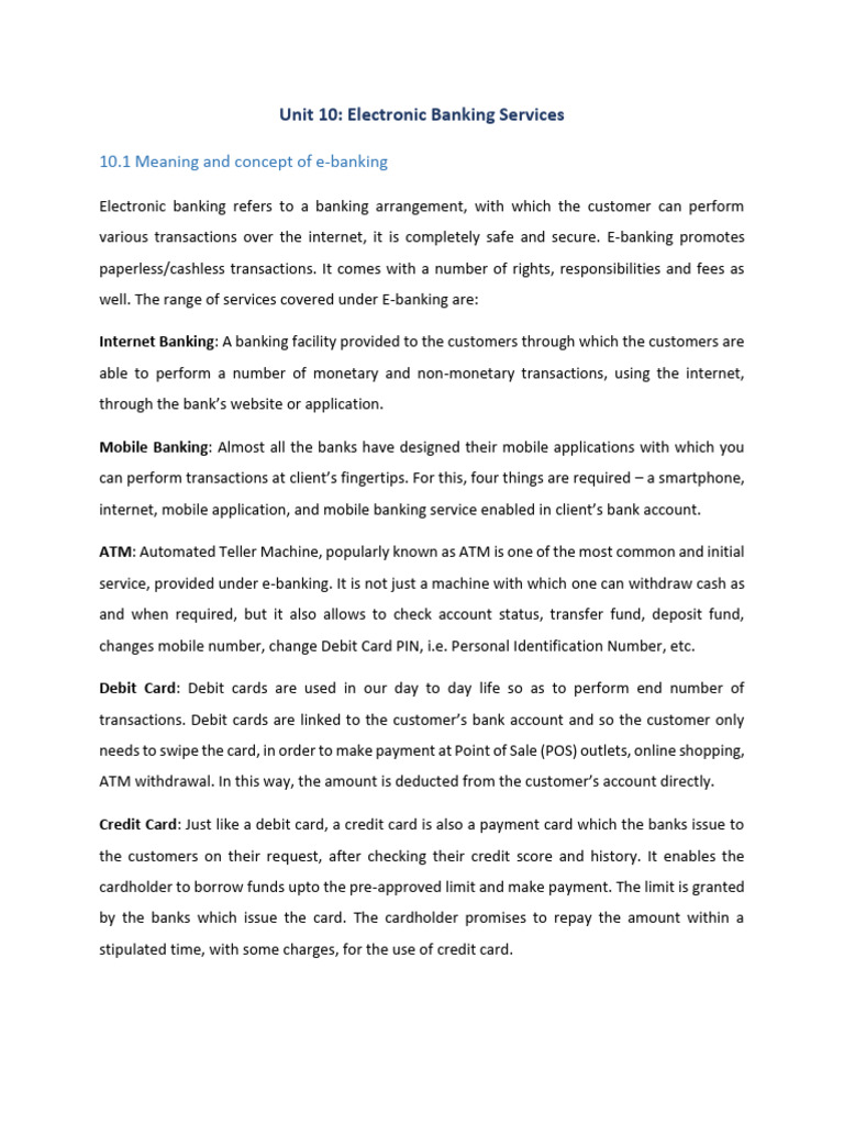 Chapter 10 CBO BBM 5th Sem | PDF | Banks | Automated Teller Machine