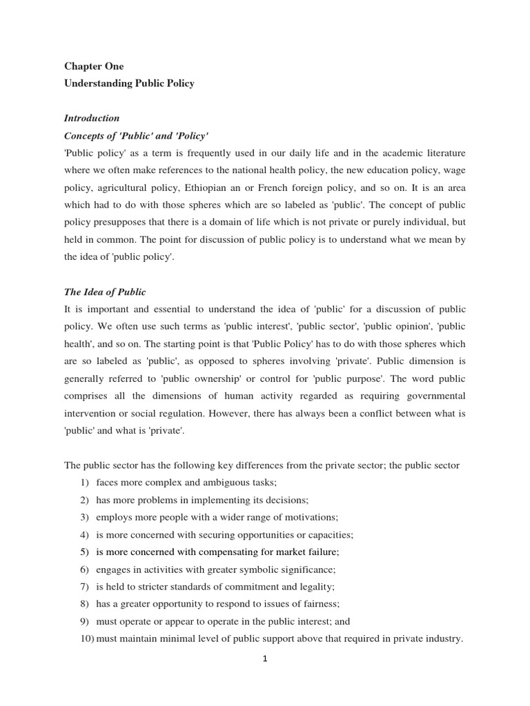 Chaper 1 Understanding Public Policy | Download Free PDF | Policy | Policy Analysis