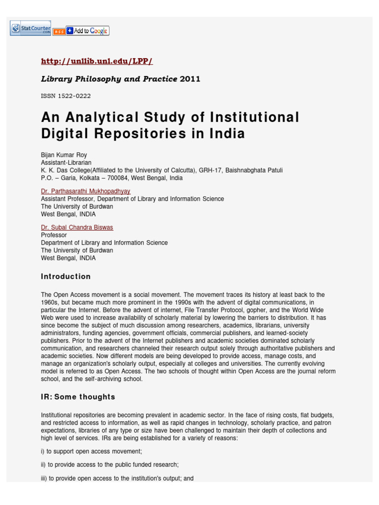 An_Analytical_Study_of_Institutional_Dig | PDF | Digital Library | Open Access