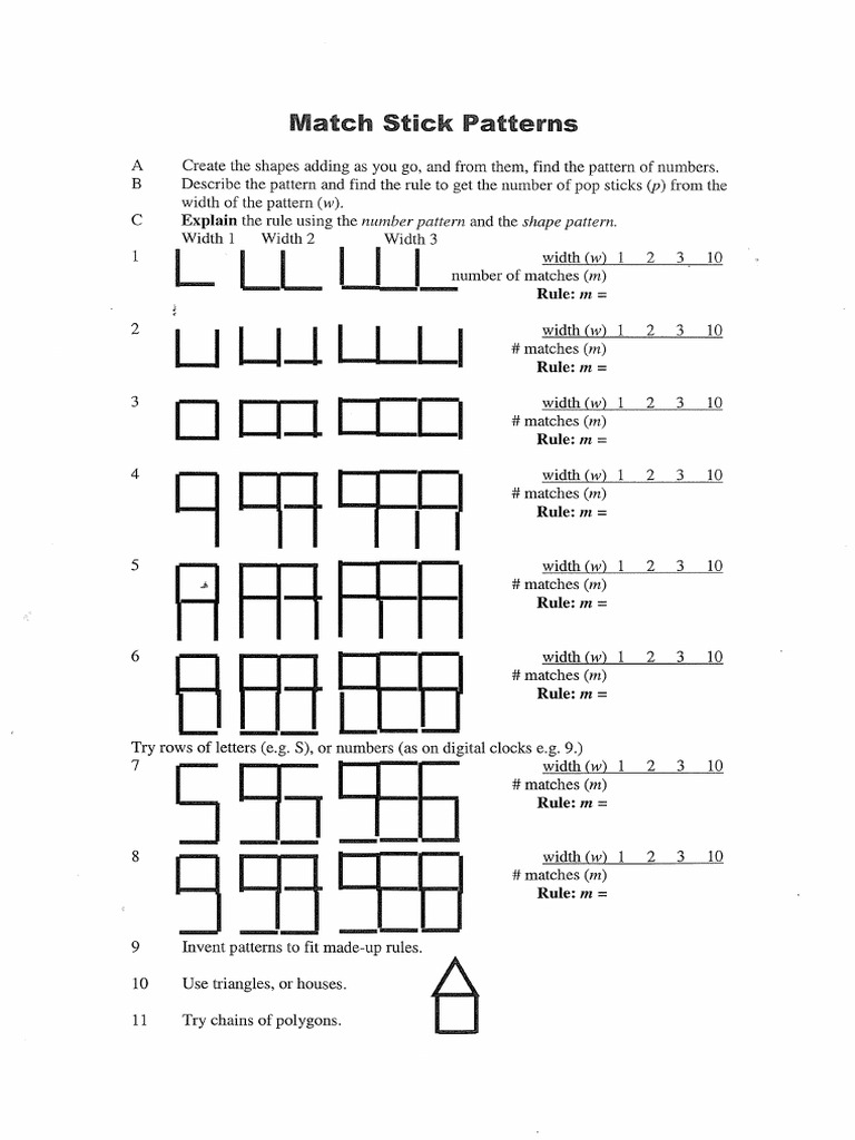 Matchstick Patterns Pdf
