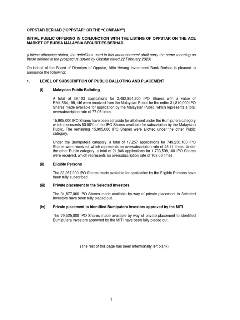 Opp Star | Download Free PDF | Initial Public Offering | Securities ...
