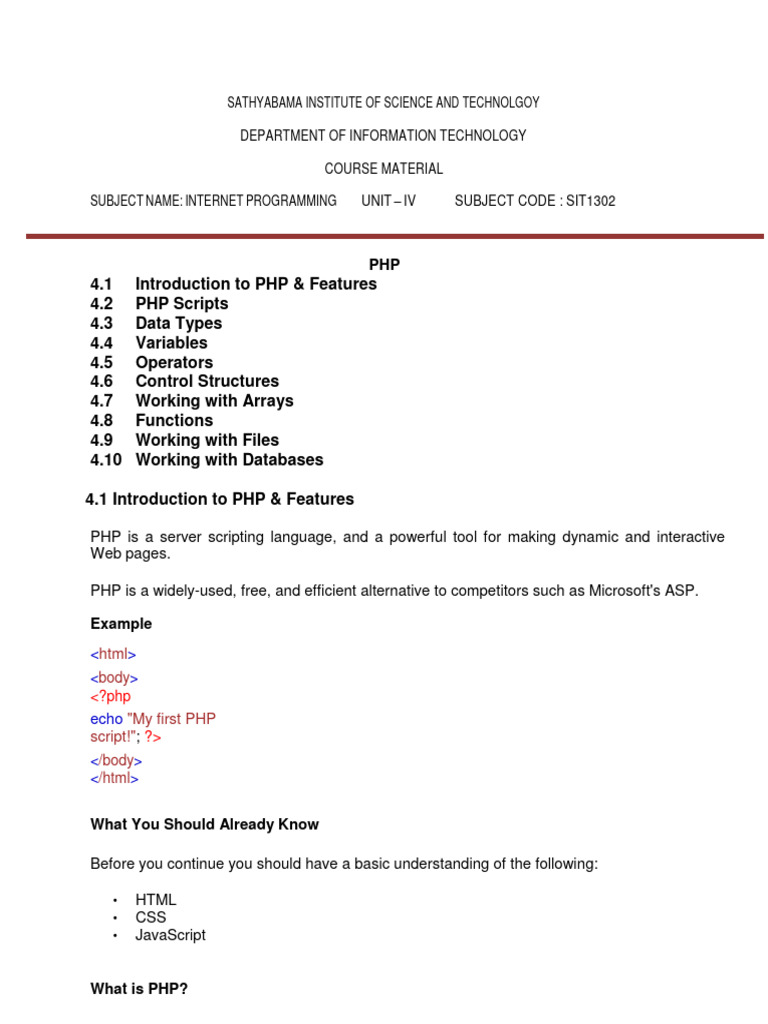 Hands On PHP Basics | Download Free PDF | Php | Variable (Computer Science) Hands On PHP Basics | Download Free PDF | Php | Variable (Computer Science)