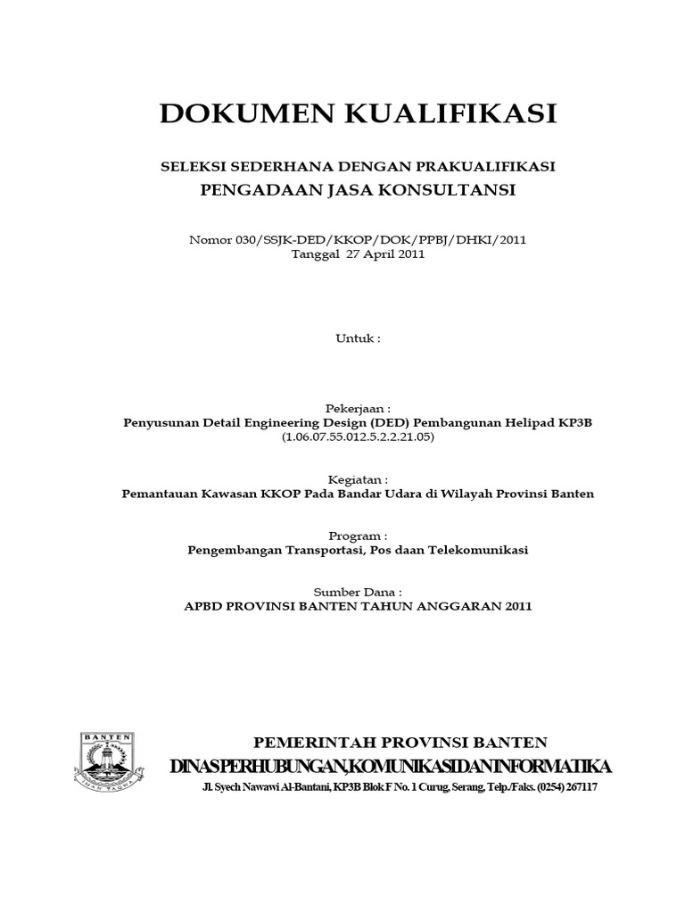 Dokumen Kualifikasi Konsultansi | PDF