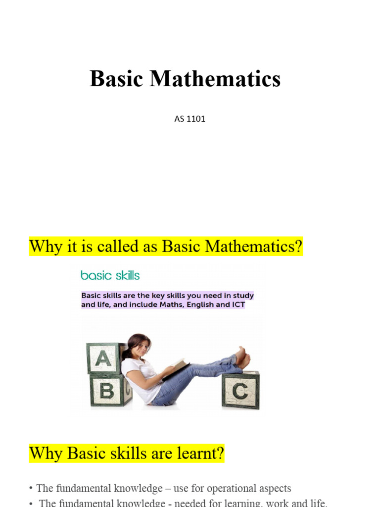 Basic Mathematics 01 Pdf
