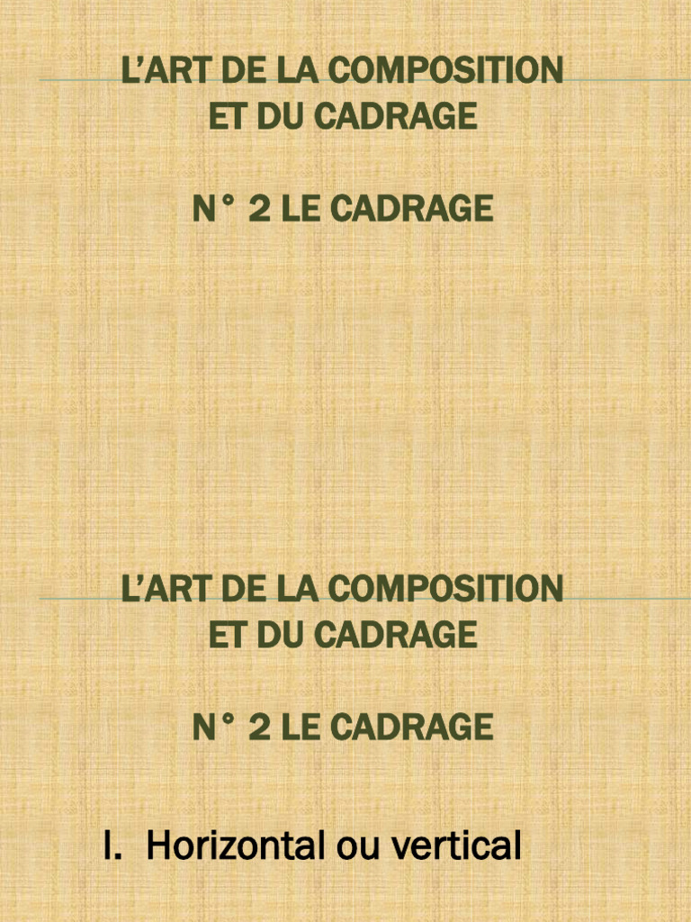 Techniques de cadrage en photographie | PDF | Imagerie