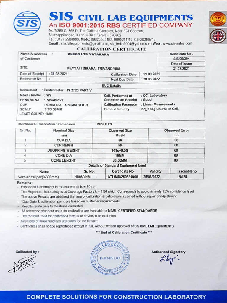 Cone Penetrometer Calibration Pdf