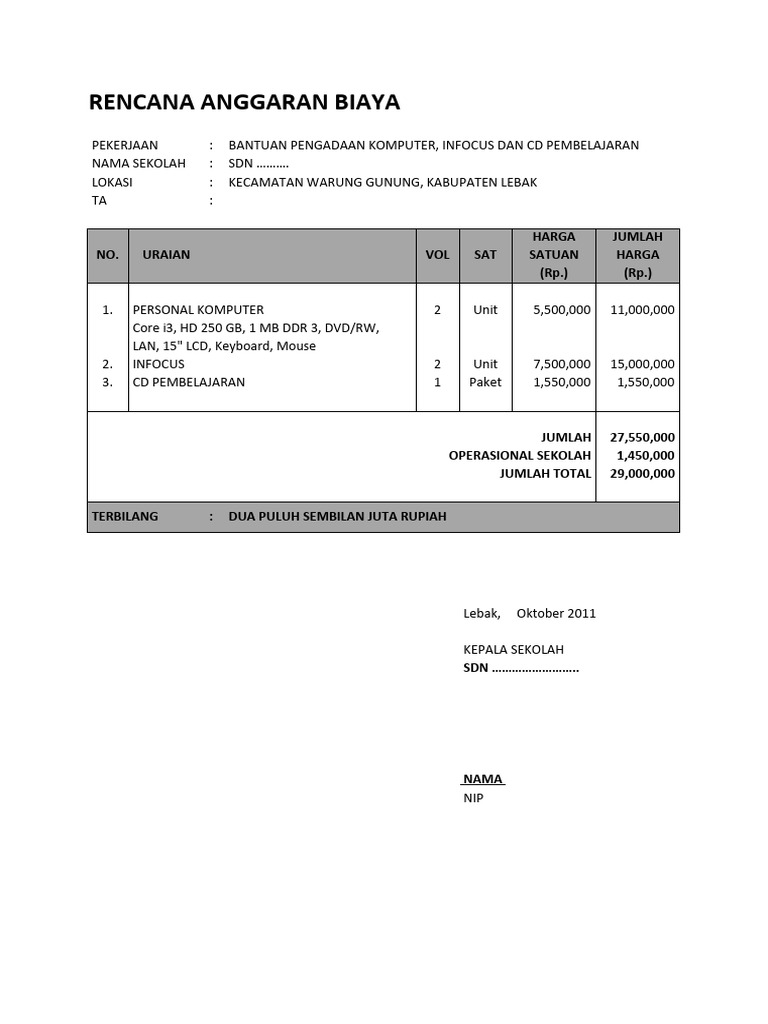 Contoh Rab Pengadaan Komputer | PDF | Game & Aktivitas