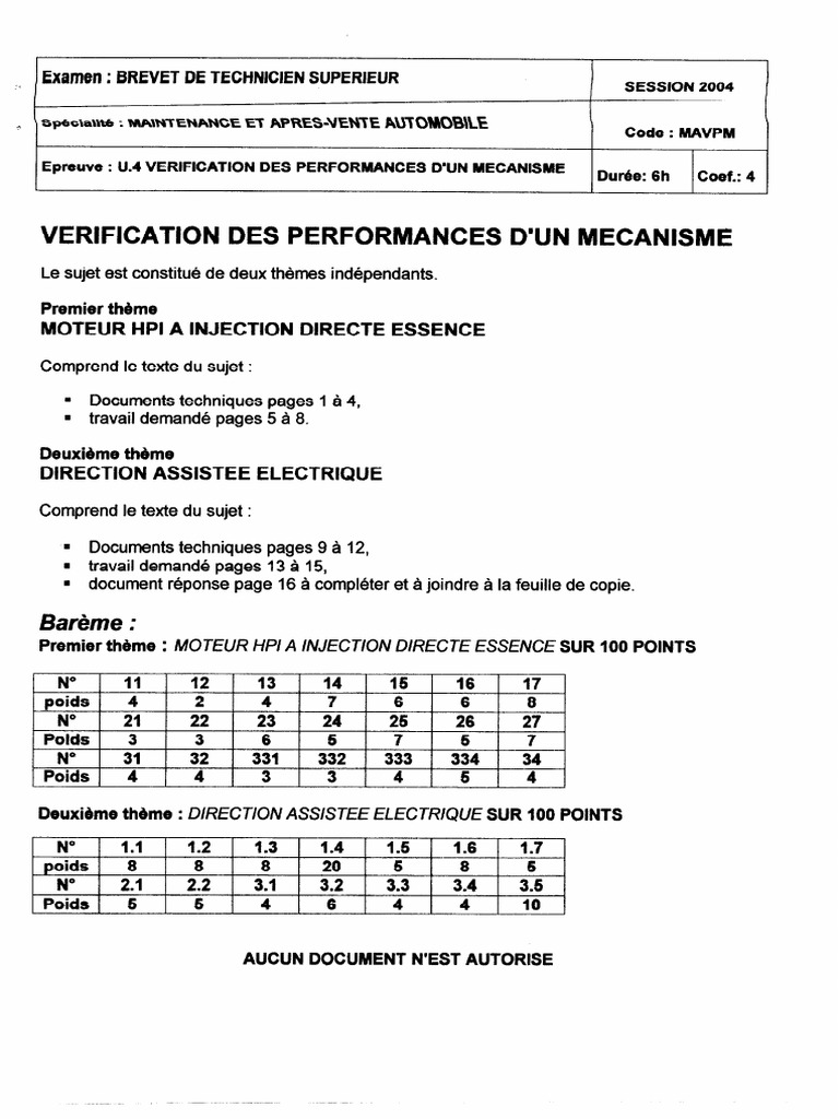 U40 2004 Sujet | PDF
